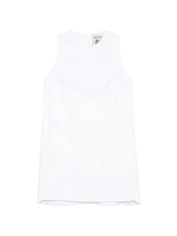 SEMICOUTURE Sheena Linen Mini Dress - Bianco