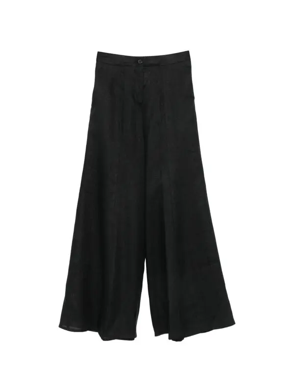 SEMICOUTURE Kym Linen Trousers - Nero