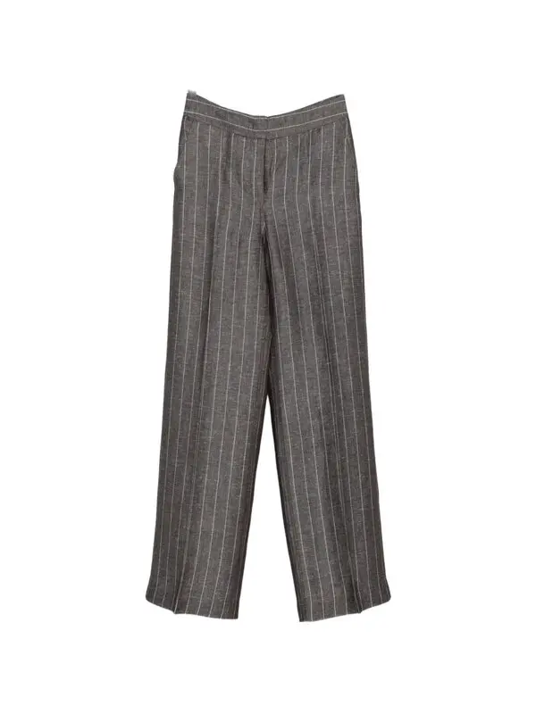 VIA MASINI 80 Pinstriped Trousers - Marrone