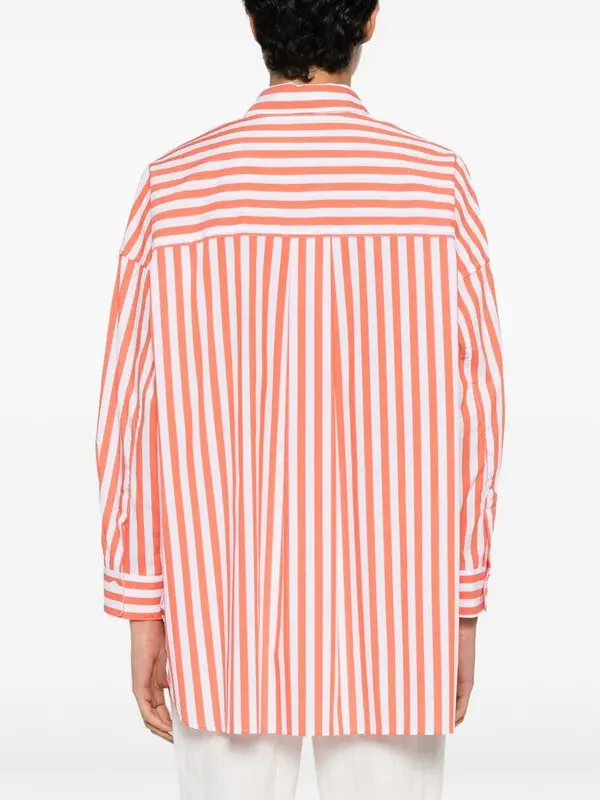 ARCHIVIO '67 Cotton Blend Striped Shirt - Rosso