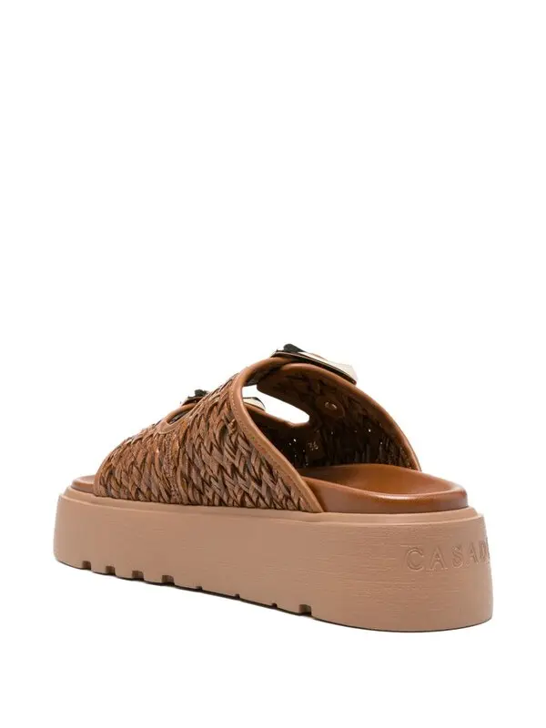 Casadei Woven Strap Platform Sandals - Marrone