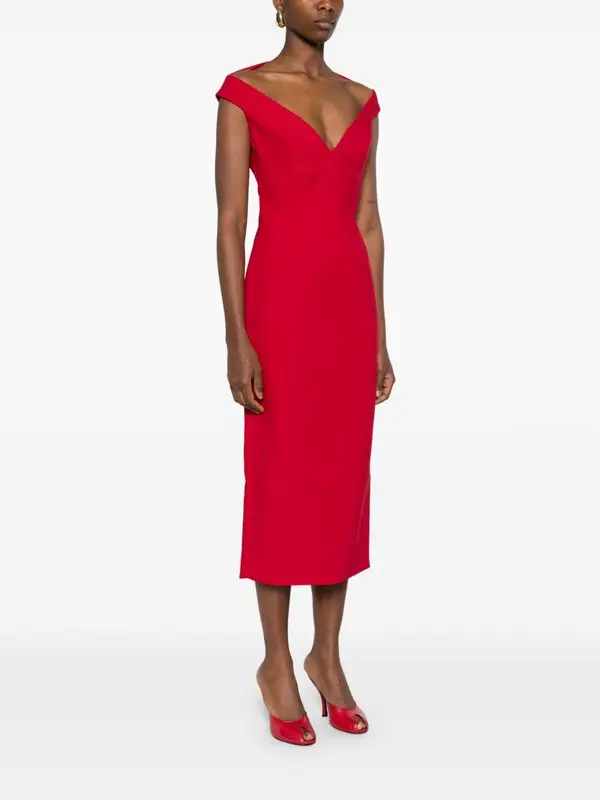 Solace London Monica Midi Dress - Rosso