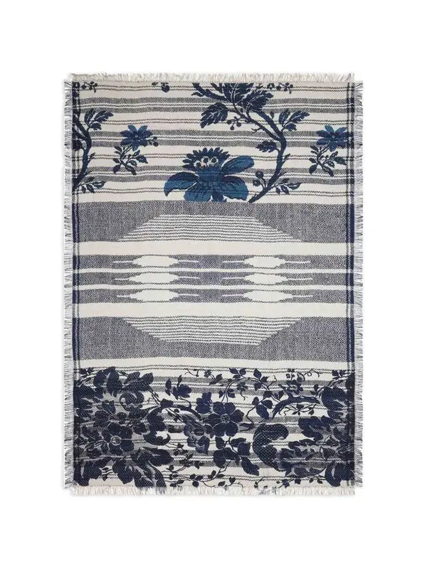 PIERRE-LOUIS MASCIA Printed Silk Scarf - Blue