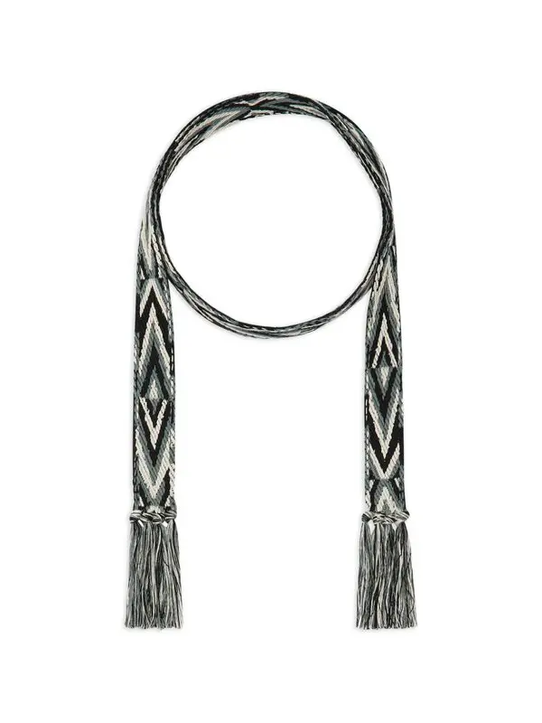 PIERRE-LOUIS MASCIA Printed Silk Belt - Black