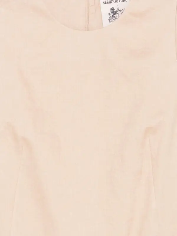 SEMICOUTURE Sheena Linen Mini Dress - Beige