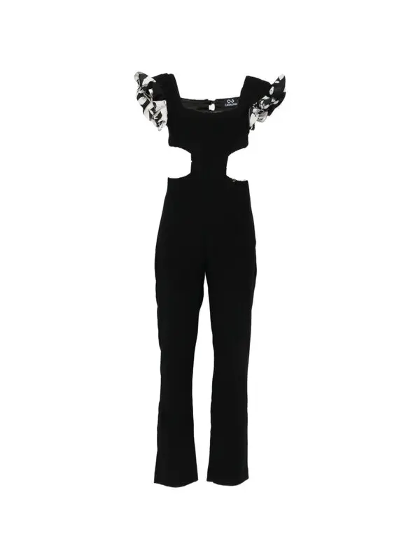 CATALINA Black And Multicolour Cut Out Jumpsuit - Nero
