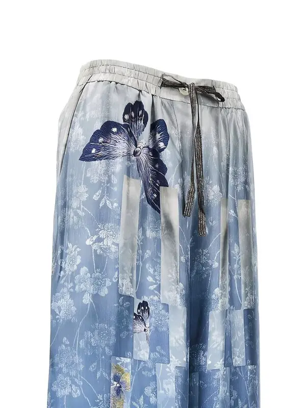 PIERRE-LOUIS MASCIA Printed Silk Trousers - Azzurro