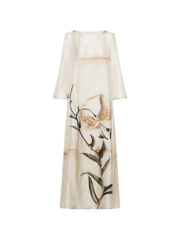PIERRE-LOUIS MASCIA Printed Silk Kaftan Dress
