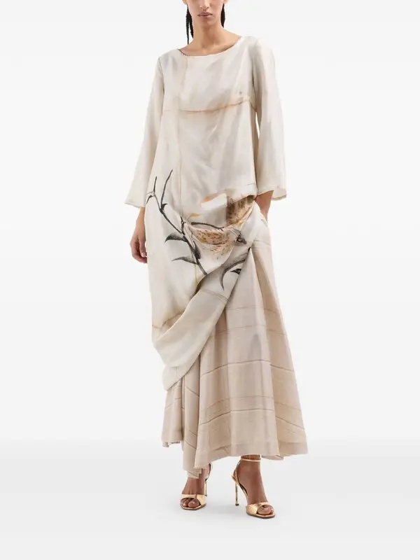 PIERRE-LOUIS MASCIA Printed Silk Kaftan Dress