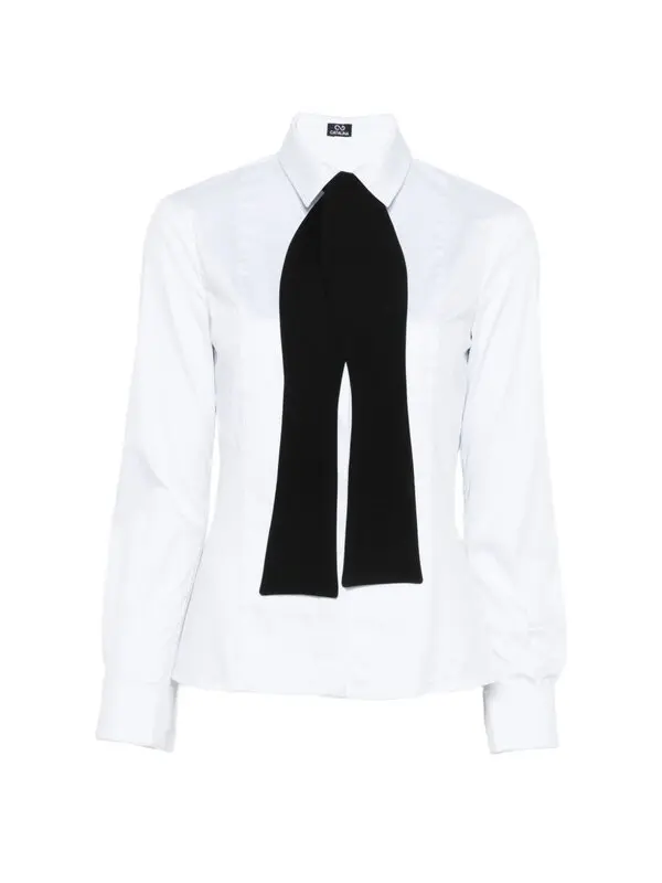 CATALINA White Classic Collar Shirt With Concealed Front Fastening