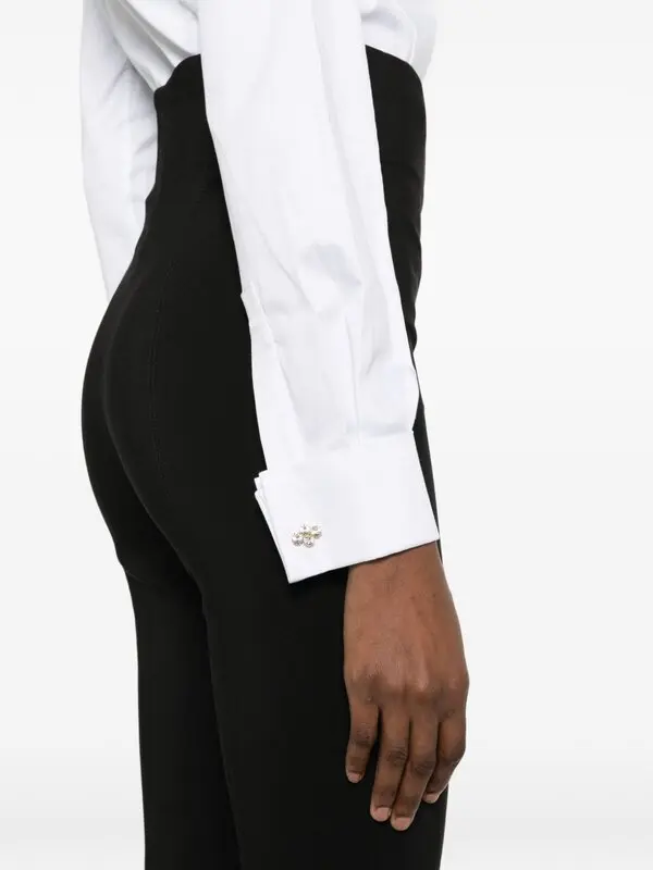 CATALINA White Classic Collar Shirt With Concealed Front Fastening
