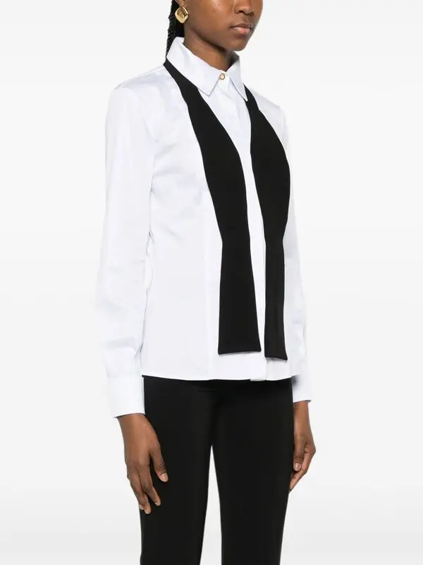 CATALINA White Classic Collar Shirt With Concealed Front Fastening