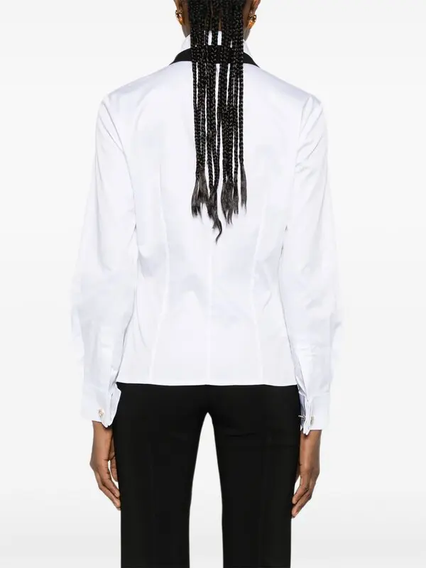 CATALINA White Classic Collar Shirt With Concealed Front Fastening