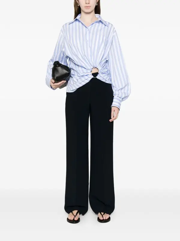 VIA MASINI 80 Cady Wide Leg Trousers - Blu