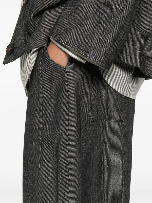 Soh Denim Cotton Wide Leg Pants - Blu