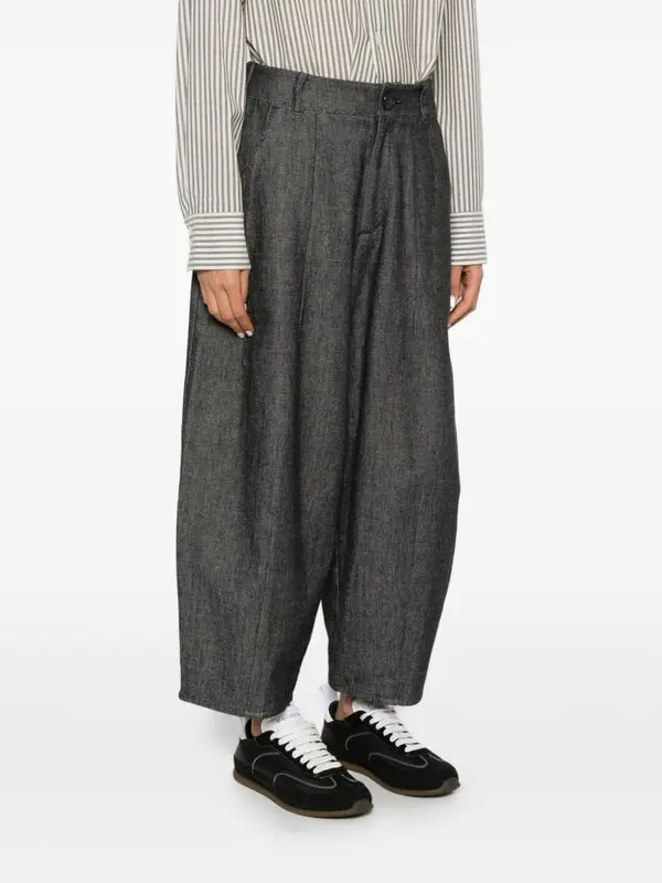 Soh Denim Cotton Wide Leg Pants - Blu