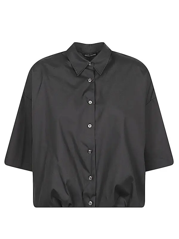 MIZUIRO Name Cotton Shirt With Balloon Silhouette