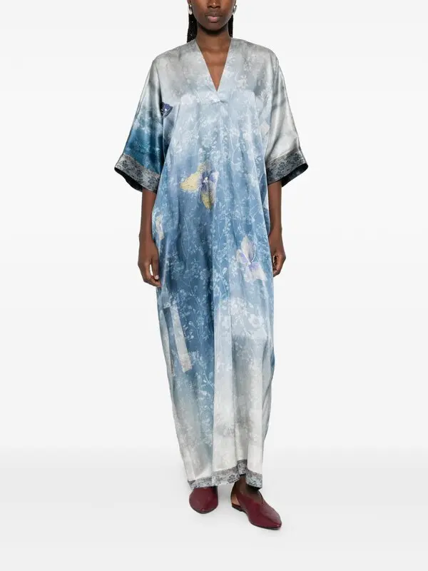 PIERRE-LOUIS MASCIA Printed Silk Dress - Azzurro