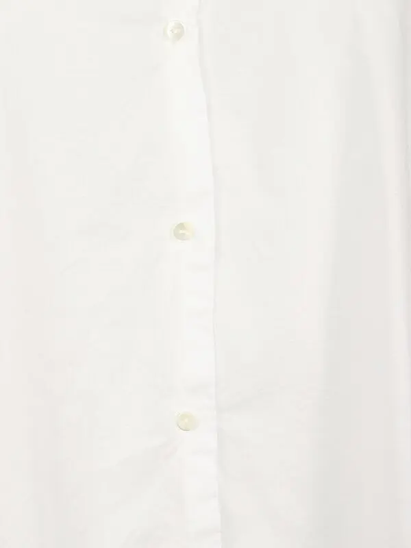 MIZUIRO Embroidered Cotton Shirt With Stand Collar