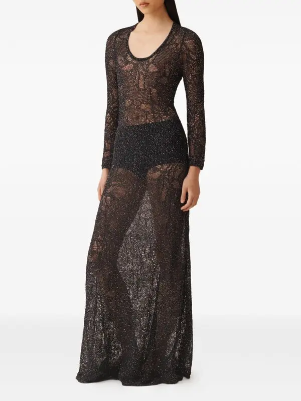 Fabiana Filippi Lace Long Sleeve Maxi Dress