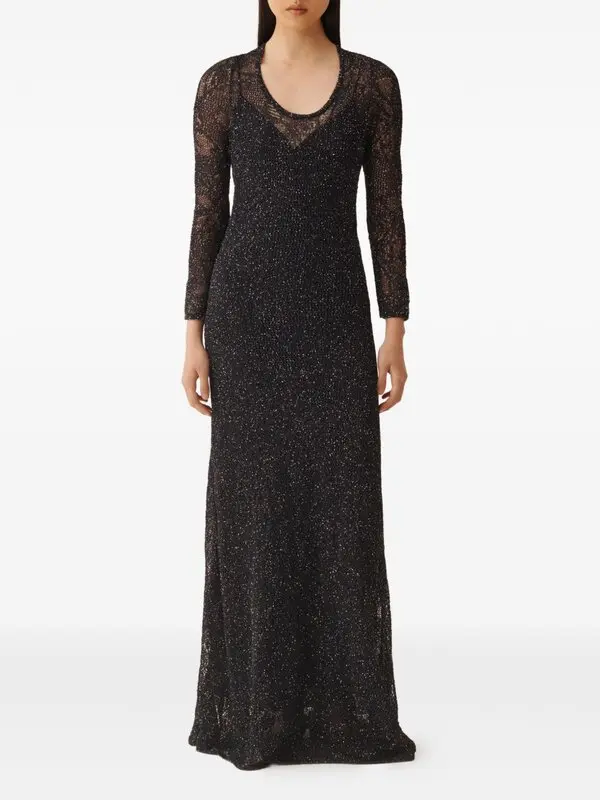 Fabiana Filippi Lace Long Sleeve Maxi Dress
