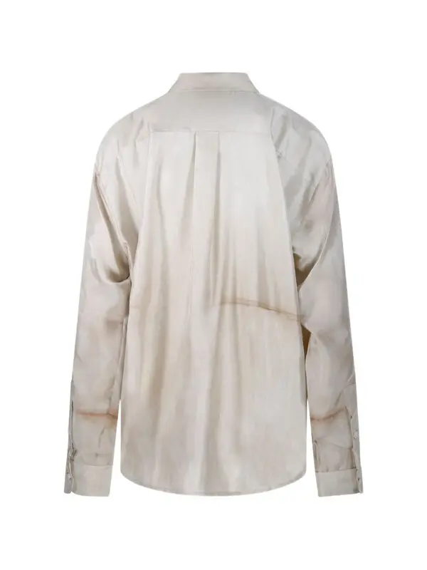 PIERRE-LOUIS MASCIA Printed Silk Shirt - Beige