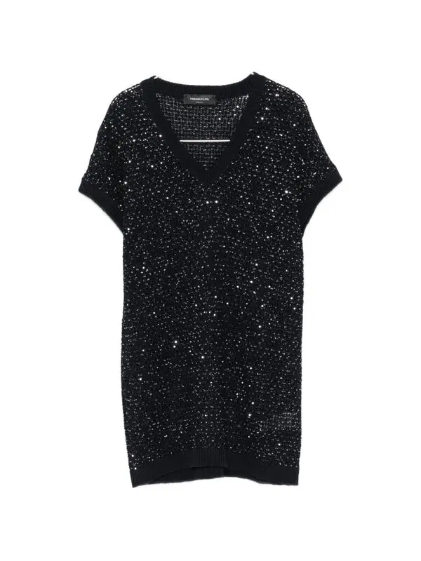 Fabiana Filippi Embellished V-neck Top - Blu