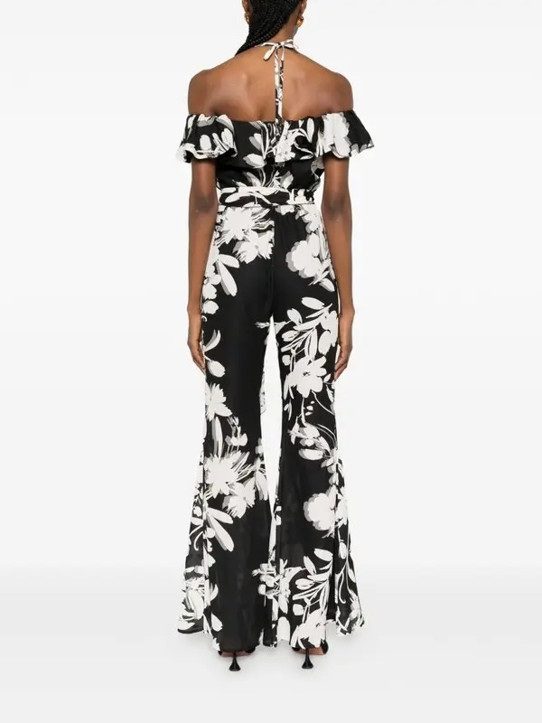 CATALINA Printed Jumpsuit With Ruffled Trim