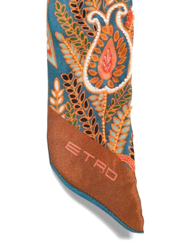 Etro Paisley Print Silk Foulard - Multicolor