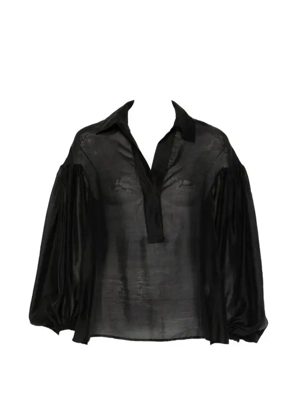 TRAME AUREE Long Sleeve Blouse - Black