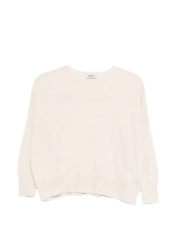BASE Linen And Cotton Blend Sweater - Beige