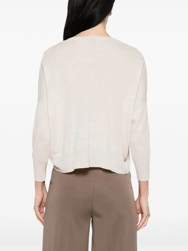BASE Linen And Cotton Blend Sweater - Beige