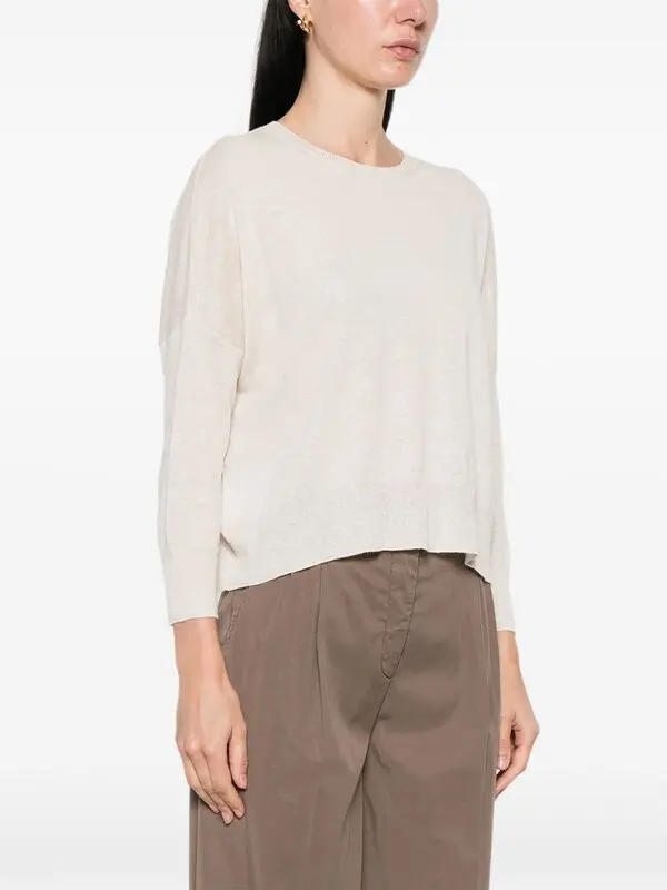 BASE Linen And Cotton Blend Sweater - Beige