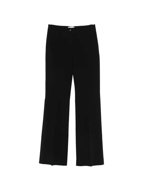 VIA MASINI 80 Cotton Wide Leg Trousers - Nero