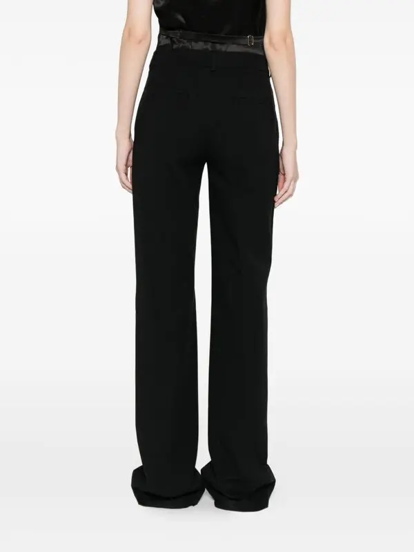 VIA MASINI 80 Cotton Wide Leg Trousers - Nero