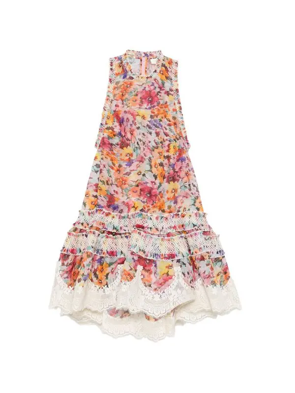 Zimmermann Luna Linen And Silk Dress