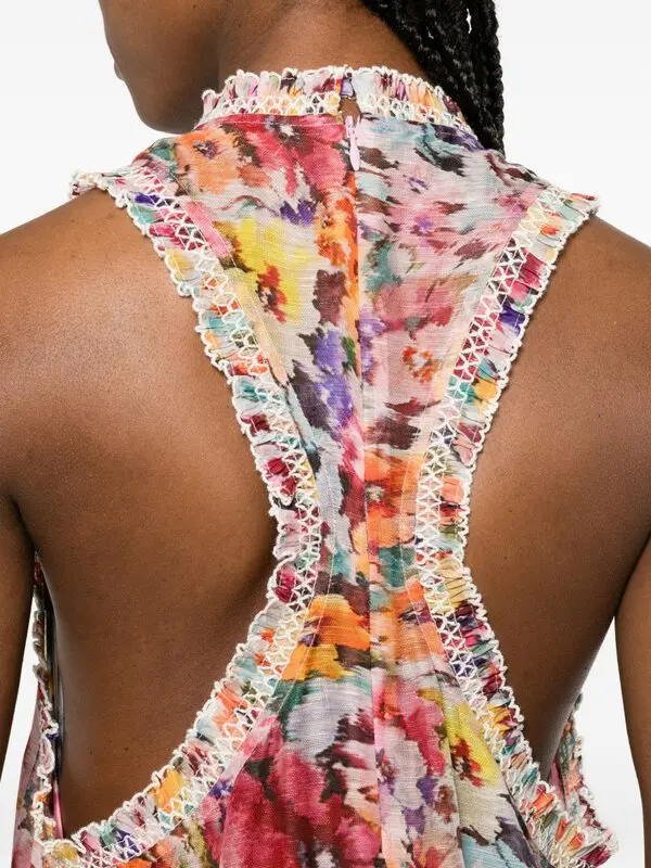 Zimmermann Luna Linen And Silk Dress