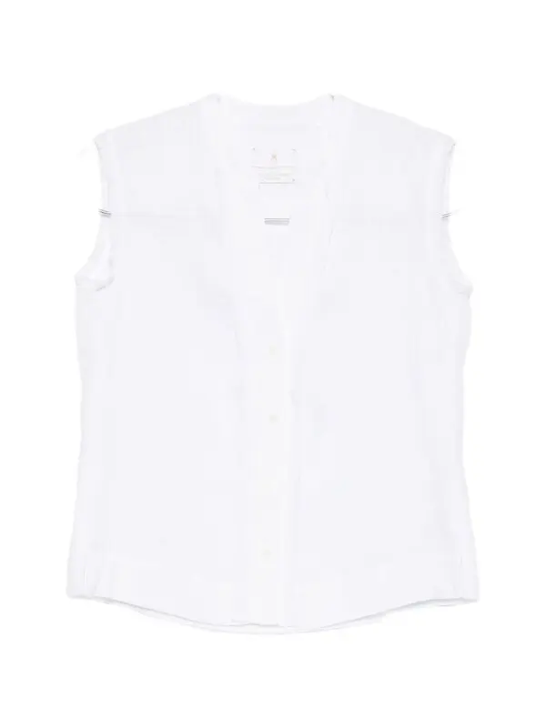TRAME AUREE Linen Blouse - White