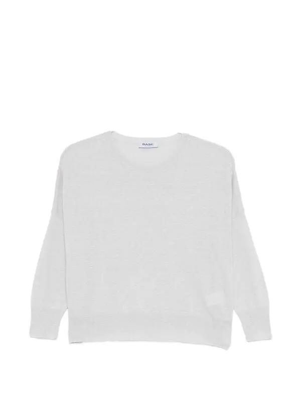 BASE Linen And Cotton Blend Sweater - Grigio