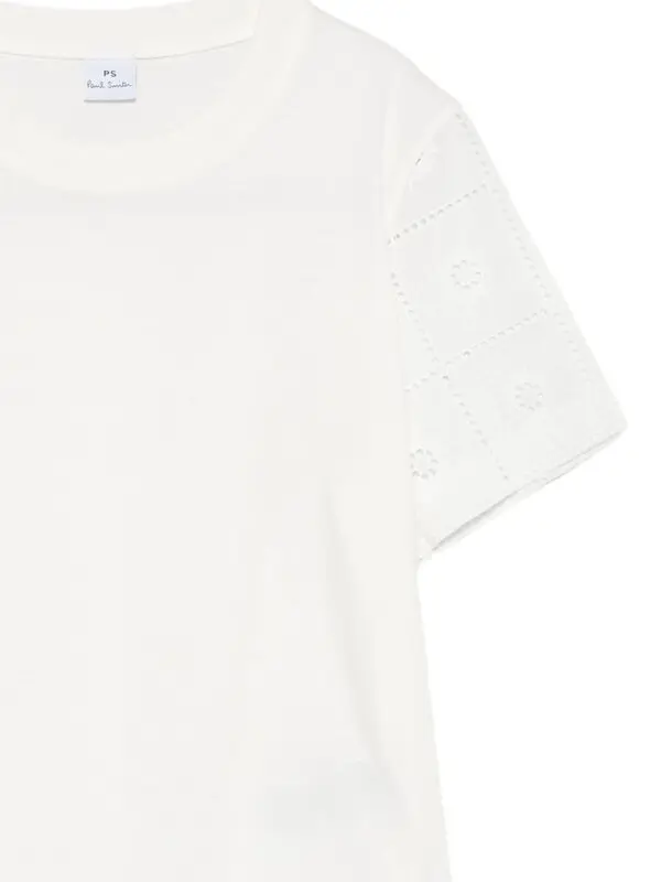 Paul Smith Cotton T-shirt With Embroidered Sleeves - White