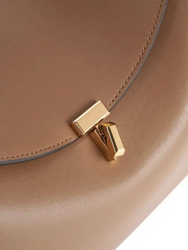 TOTEME T Lock Leather Clutch - Cammello