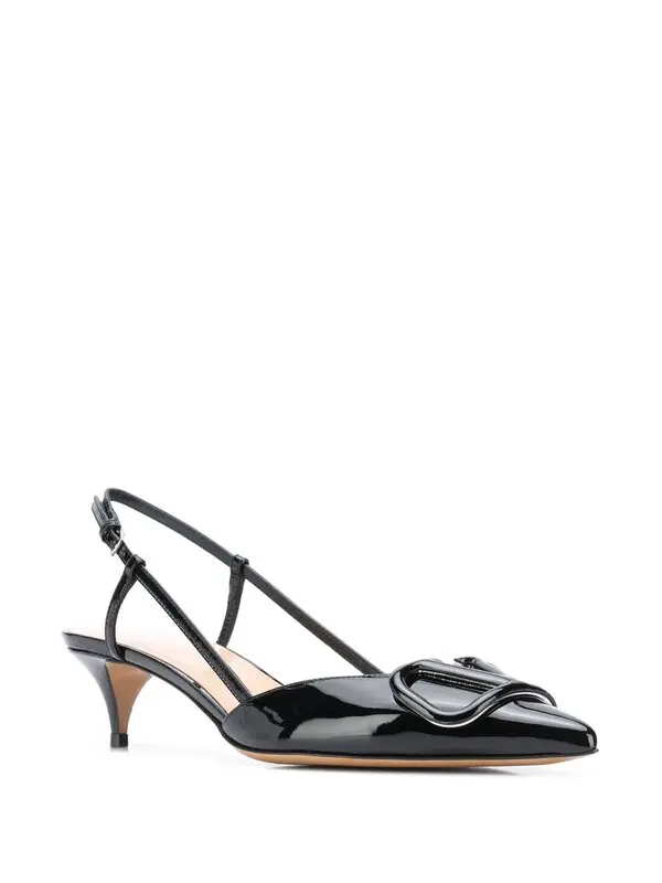 Valentino Garavani Vlogo Signature Slingback Pumps - Black