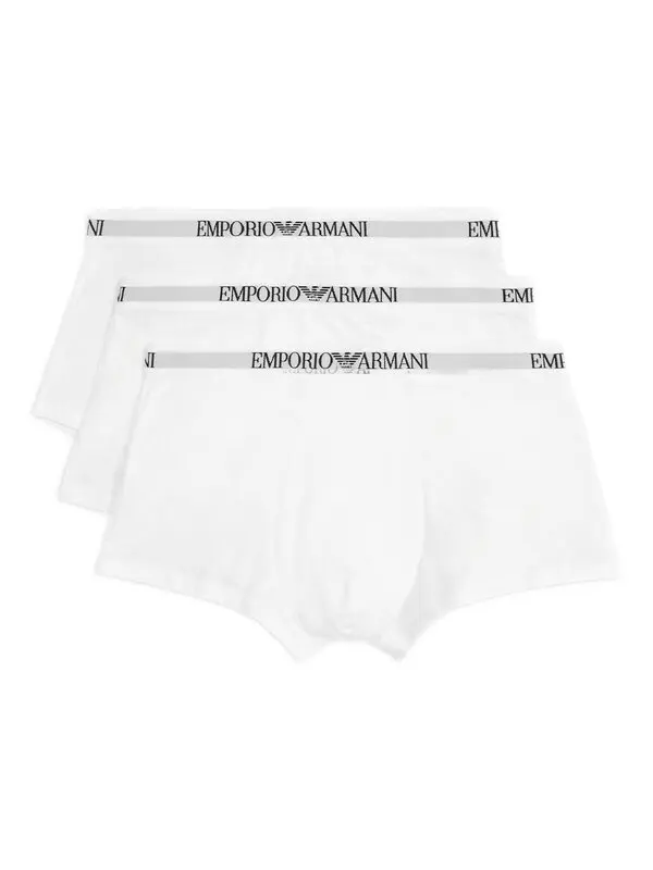 Emporio Armani Logo Trunk 3pack - Bianco