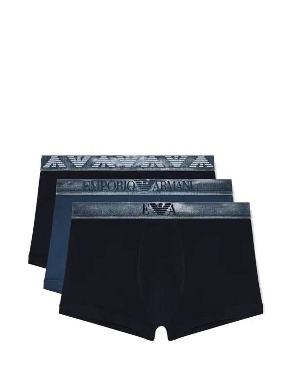 Emporio Armani Logo Boxers 3 Pack - Blu