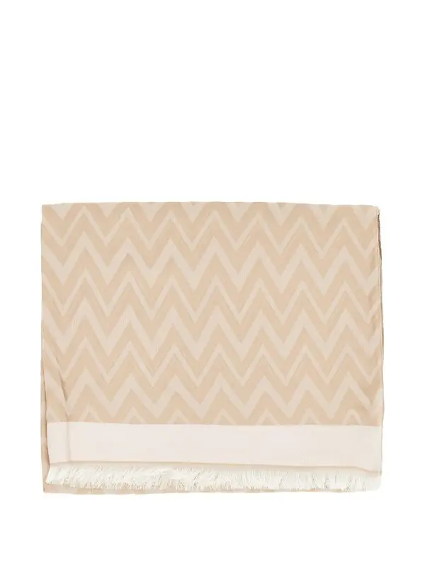 Emporio Armani Chevron Pattern Scarf - Beige