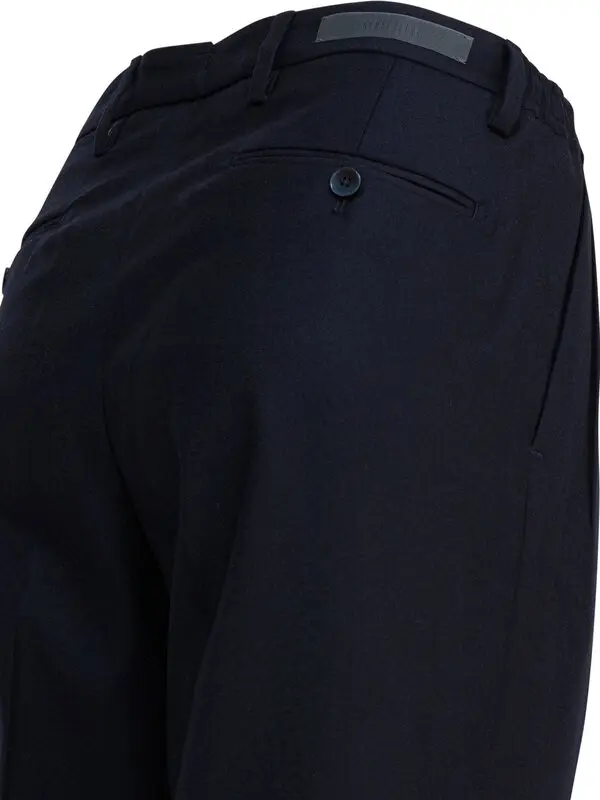 BRIGLIA 1949 Wool Cashmere Pinstriped Slim Fit Trousers - Blue