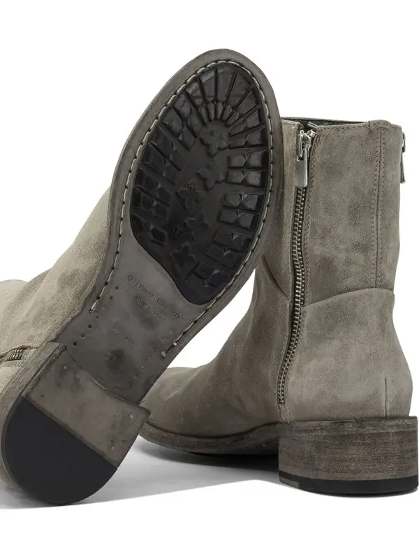 Officine Creative Suede Zip-up Ankle Boots - Beige