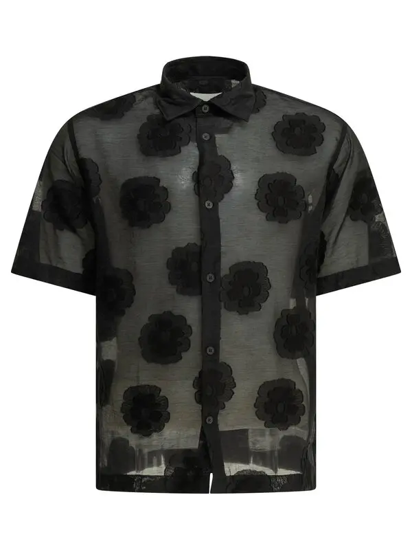 NN.07 Freddy Short Sleeve Floral Jacquard Shirt