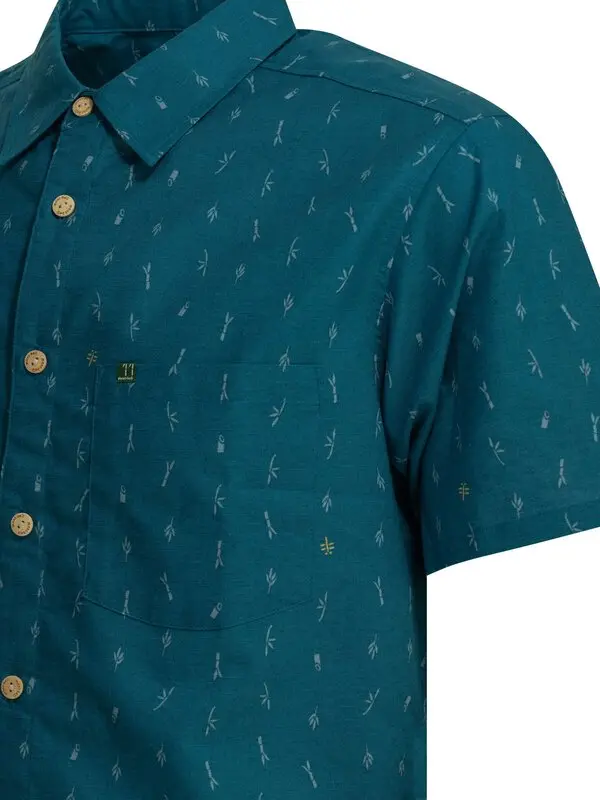 MONTBELL Cotton Bamboo Blend Printed Shirt - Blue