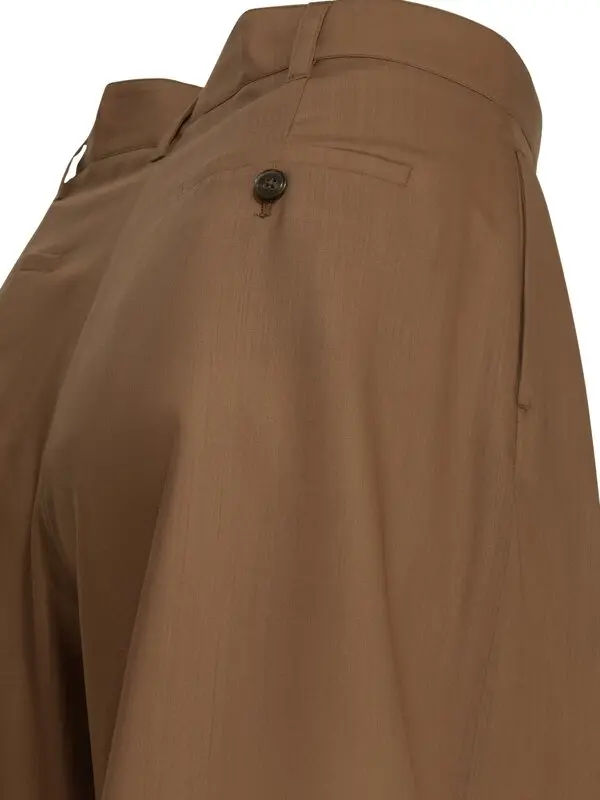 Herno Formal Wool Pleated Wide-leg Shorts